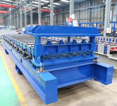 China Roof panel glazed tile roll forming machine 0.3-0.8mm high speed color steel for sale