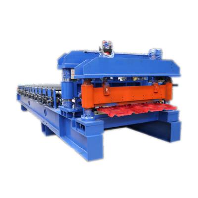 China Color Steel Metal Glazed Tile Sheets Roll Forming Making Machine For 0.3mm-0.8mm Roof Panel for sale