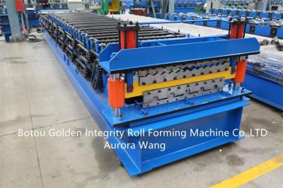 Κίνα Ο προσαρμοσμένος ρόλος χάλυβα χρησιμοποίησε τα φύλλα υλικού κατασκευής σκεπής κατασκευάζοντας τη μηχανή τη διπλή στέγη στρώματος να κεραμώσει την παραγωγή της διαμόρφωσης της μηχανής προς πώληση