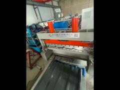 Color steel steel aluminum roll forming machine garden fence roll forming machine with pattern cutti
