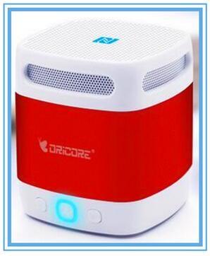 China Portable Mini 3W NFC Boombox Wireless Bluetooth Speaker With Voice Broadcast Yellow Red for sale