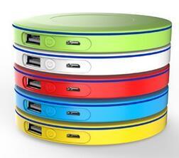 China Popular Round 6000mAh Mobile External Battery Polymer Power Bank use for Iphone for sale