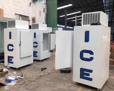 China O anúncio publicitário refrigerou o escaninho de armazenamento ensacado do gelo à venda
