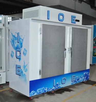 Cina Recipiente del ghiaccio insaccato congelatore commerciale dell'interno del ghiaccio con due porte di vetro in vendita