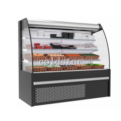China Supermarket Front Open Vertical Cooler Air Curtain Food Refrigeration Display Storage Chiller for sale
