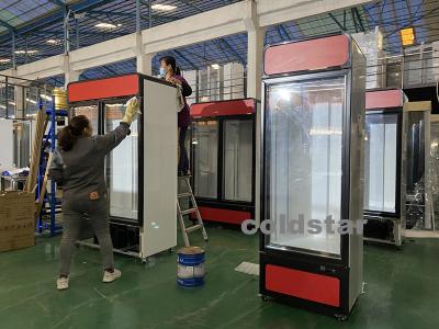 中国 450L商業単一のガラス ドアの飲料のショーケースのクーラーの直立した表示フリーザー 販売のため
