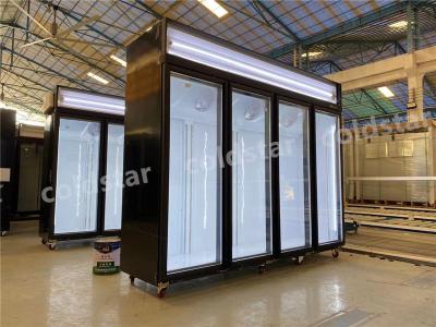 Cina Dispositivo di raffreddamento di vetro della porta della bevanda delle porte dell'annuncio pubblicitario 4 del frigorifero dritto dell'esposizione in vendita