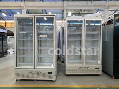 China Commerciële Drievoudige Glasdiepvriezer 4 Ijskast van de Deuren de Rechte Vertoning Te koop