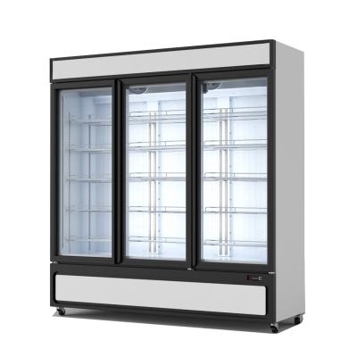 China Supermarket Glass Door Vertical Freezer Showcase With Fan Cooling System for sale
