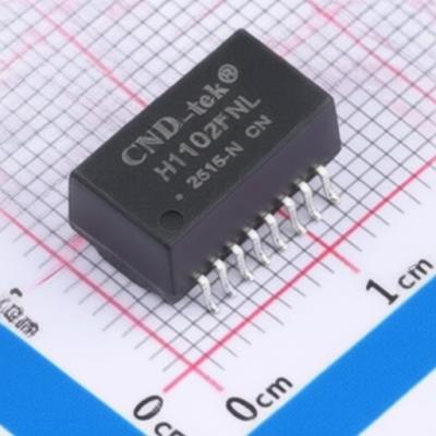 China 10 100M Single Port Transformer Module CND tek H1102FNLTP CND with POE plus 720mA Current Capability for sale