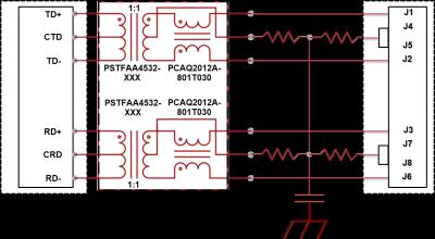 China SMD LAN Transformer PROD Tech PSTFAA4532-151M1R0P60 supporting IEEE 8023af at bt standards with 0 to 60W POE applications for sale