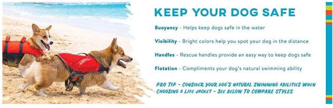 Safe & Durable Dog Float Coat Life Jacket with One Rescue Handle