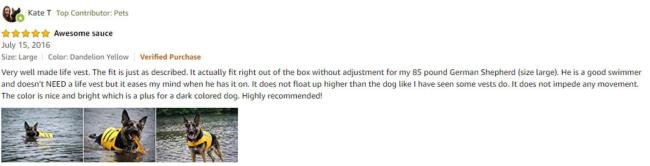 Canine Flotation & Water Safety Swimming Jacket Clothes Dog Lifecoat