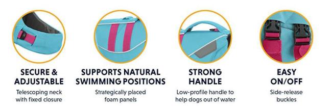 Water-Compatible Outdoor Swimming Dog Lifejacket with Adjustable Neck Closure