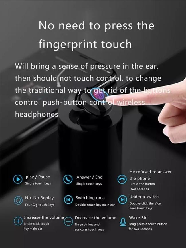 Binaural Tws Headphone Waterproof Earbuds Headphones Tws Touch Control Wireless Bluetooth Earphones Mini Earbuds 2600mAh Charging Box Earpieces