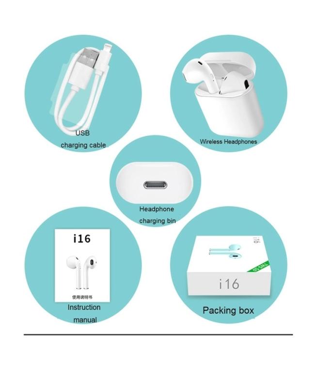 I16 Tws Noise Concelling Earbud Wireless Waterproof Headphones Bluetooth Earphone in-Ear Gaming Audifonos Bluetooth