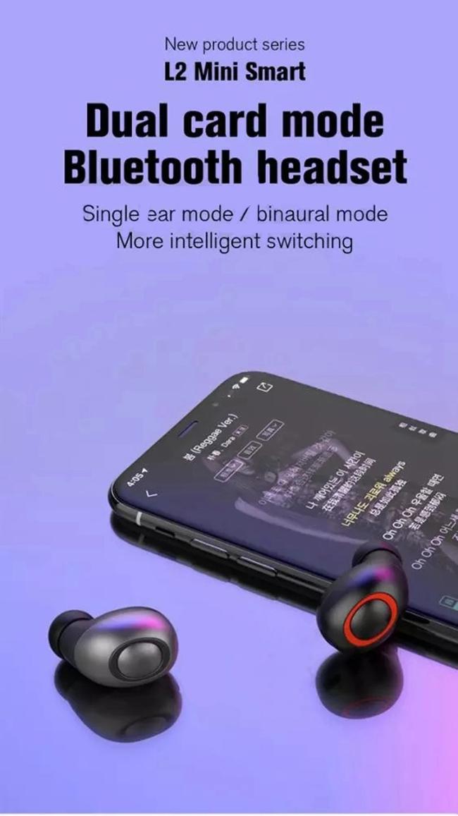 Bluetooth Earpieces Tws Mini Earpieces Wireless in Ear Earbuds Sans Fil Handsfree Bluetooth Headsets (with 2500mAh Power Bank charging case)