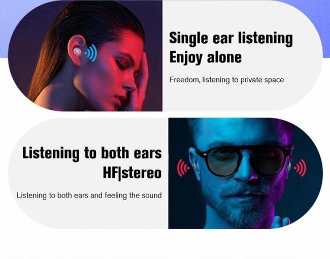 Bluetooth Earpieces Tws Mini Earpieces Wireless in Ear Earbuds Sans Fil Handsfree Bluetooth Headsets (with 2500mAh Power Bank charging case)