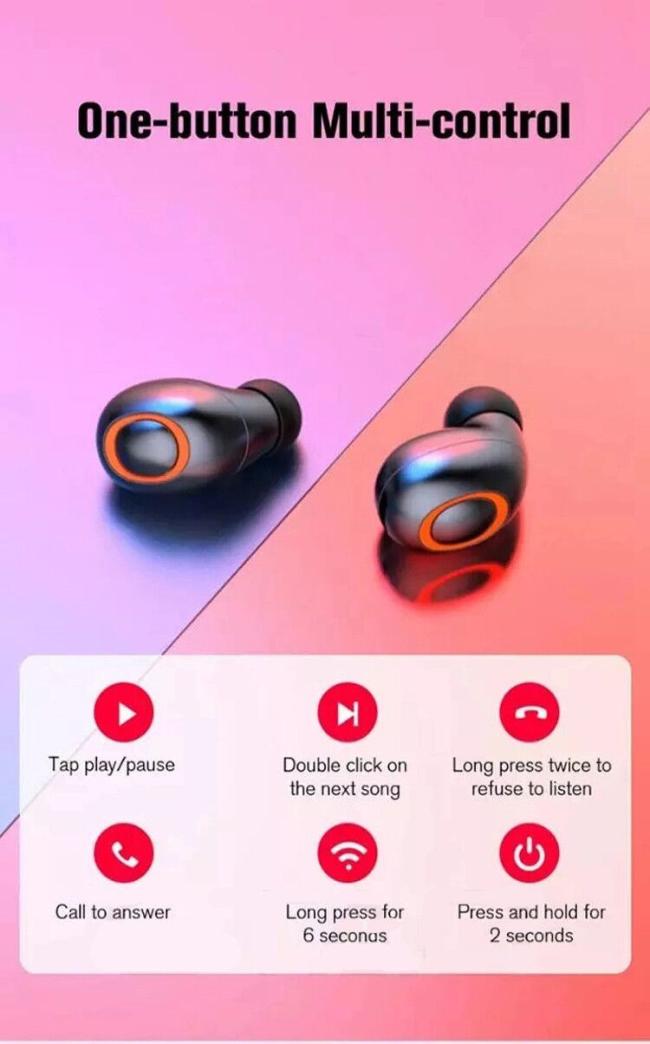 Bluetooth Earpieces Tws Mini Earpieces Wireless in Ear Earbuds Sans Fil Handsfree Bluetooth Headsets (with 2500mAh Power Bank charging case)