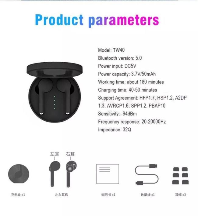 Hot Sale Products Tws Bluetooth Mini Earpieces Wireless in Ear Earbuds Earphones V5.0 Sport Earbuds Stereo Earphone