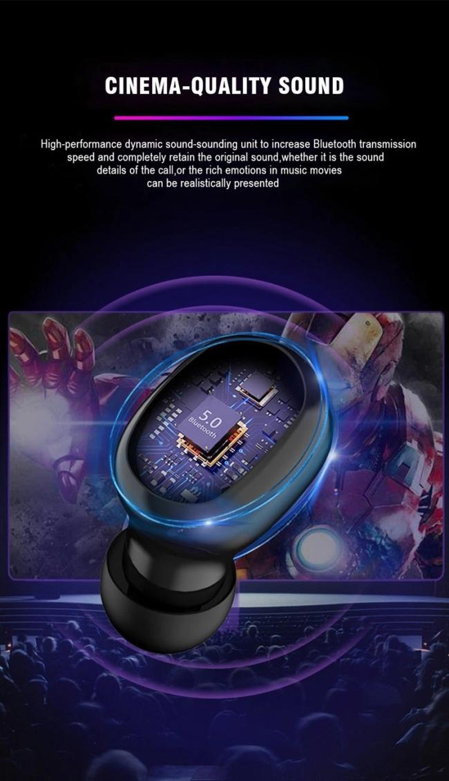Tws Bluetooth Earpieces with Wireless Charging LED Digital Display Earphones Mini in Ear Earbuds Headphone with Mic
