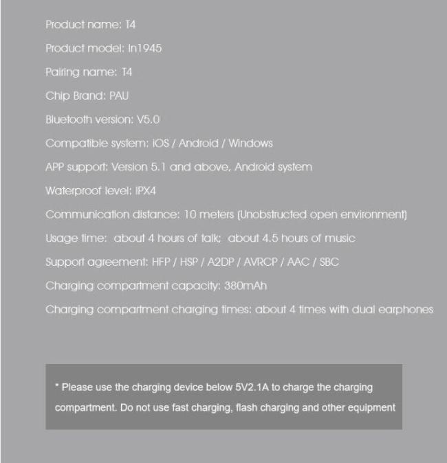T4 Tws Bluetooth V5.0 Sports Wireless Earphones APP Customization 3D Stereo Earbuds Mini in Ear Dual Microphone Waterproof Earbuds
