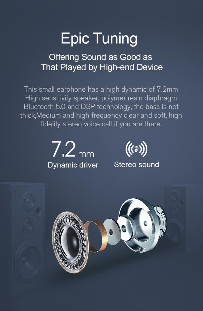 Gt1 Tws Fingerprint Touch Bluetooth Earphones Noise Cancelling HD Stereo Wireless Headphones