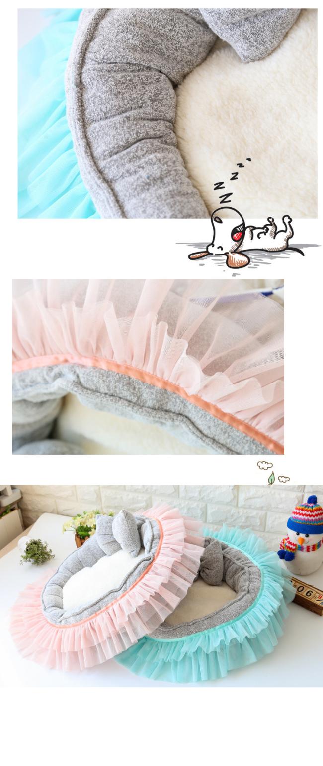 Coral Velvet Dog Soft Pads Pet Lace Princess Cute Bed