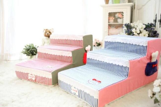 Sailor Stripes Cute Lace Dog Play Stairs Pet Sponge Cushion