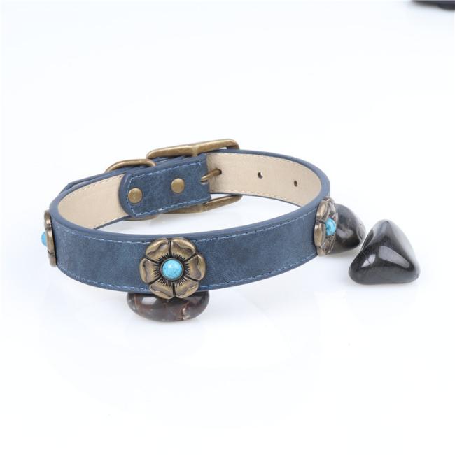 Fashion Dog Collars PU Leash Cute Flower Pet Supply