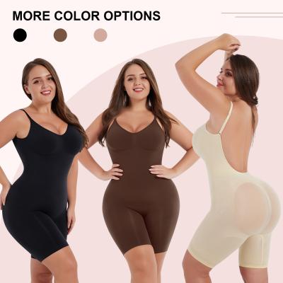 China Plus Size Seamless Sculpting Covered Open-Back Bodysuit Full Body Shaper for Women for sale