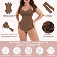 China Seamless Tummy Control Bodysuit for Women Basic Solid Thong Shapewear Spandex Material for sale