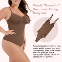 China Seamless Tummy Control Bodysuit for Women Basic Solid Thong Shapewear Spandex Material for sale