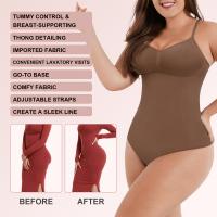 China Seamless Tummy Control Bodysuit for Women Basic Solid Thong Shapewear Spandex Material for sale