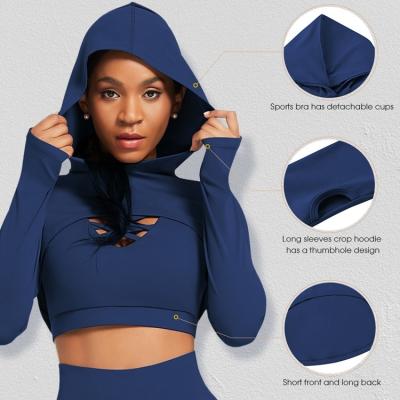 Cina OEM/ODM Designs WAISTDEAR Set sportivo a maniche lunghe per donne Gym Top 3 Piece Set Sportswear in vendita