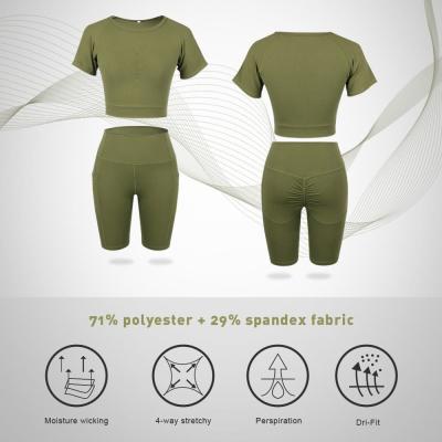 Cina Abiti da yoga a due pezzi per donne in tessuto HEXIN nero/azzurro/arancione/verde in vendita