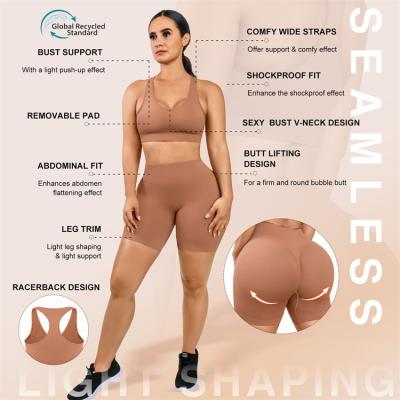 Cina Set di yoga a vita alta eco-compatibile per donne abbigliamento di palestra in poliestere / nylon sostenibile in vendita