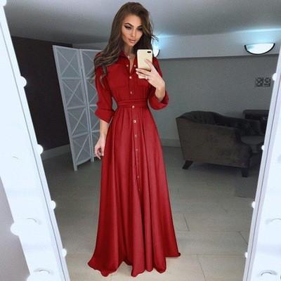 Quality 2018 Autumn and Winter Women Long Dress Casual Long Sleeve Slim Dress Ladies for sale
