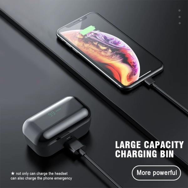 Quality Tws Bluetooth Earpieces with Wireless Charging LED Digital Display Earphones for sale