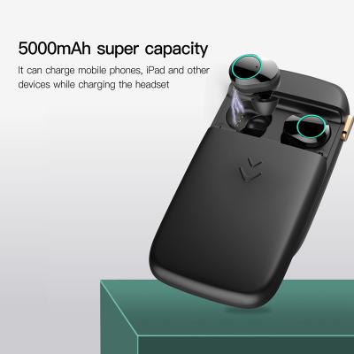 China Bluetooth 5.0 True Wireless Earbuds G09 New Tws Ipx7 Waterproof Wireless Headphone (Dual USB 5000mAh power bank charging Case, support Android Type-C input) for sale