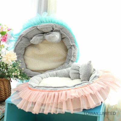 Cina Principessa Cute Bed del pizzo dell'animale domestico di Coral Velvet Dog Soft Pads in vendita