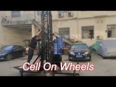 mini mobile cell tower 15m crank up tower with shelter