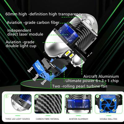 China Masters A80 Lens LED Laser/Hi/Lo Beam 85W 8500 Lumens 3 inch Dual laser Projector for sale