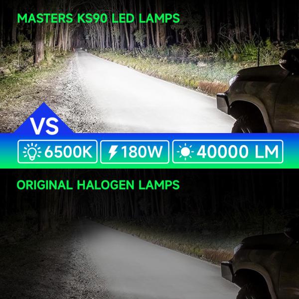 Quality Masters KS90 180W 40000 Lumens 6500K Cool White H4 9005 9006 9012 LED Headlights for sale