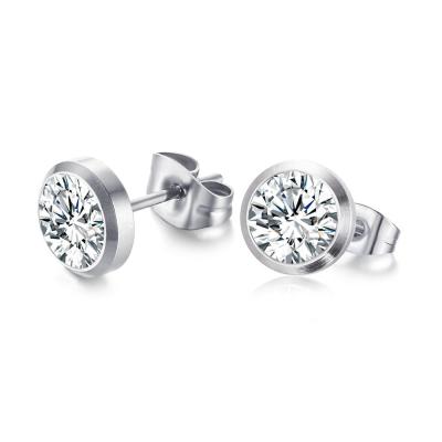 China Forme los pendientes del perno prisionero, venta al por mayor de la joyería de las mujeres, pendientes del perno prisionero del acero inoxidable del zircon en venta