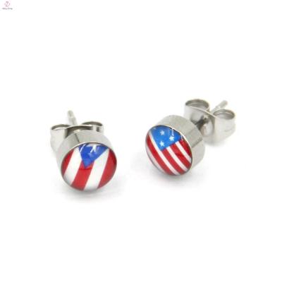 China Gasolina piercing de la joyería del cuerpo que gotea los pendientes de la bandera del perno prisionero del acero inoxidable en venta