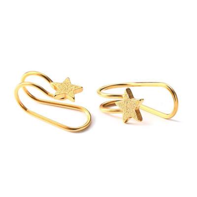 China Filipinas ningún clip de la estrella del acero inoxidable del oro del agujero en los pendientes en venta