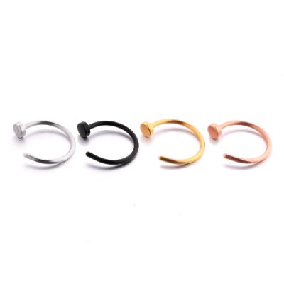 China Pernos prisioneros de acero quirúrgicos plateados oro negro Titanium de la nariz de los anillos de nariz en venta