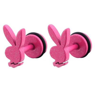 China Regalo del pendiente del perno prisionero de la atención sanitaria del diseño del avatar del conejo de la historieta de la moda del acero inoxidable nuevo para las muchachas en venta