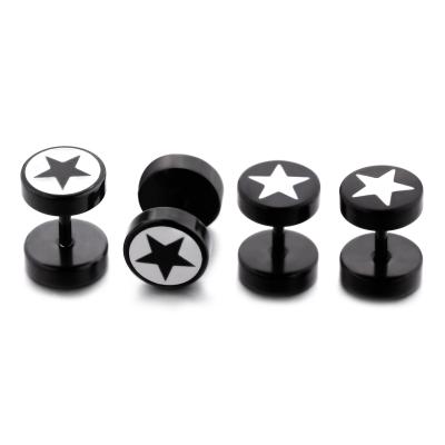 China La estrella blanca formada redonda de la moda del hockey shinny coreano de la joyería tachona los pendientes en venta